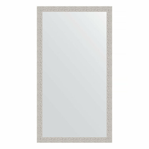 Зеркало настенное EVOFORM в багетной раме мозаика хром, 61х111 см, для гостиной, прихожей, кабинета, спальни и ванной комнаты, BY 3196