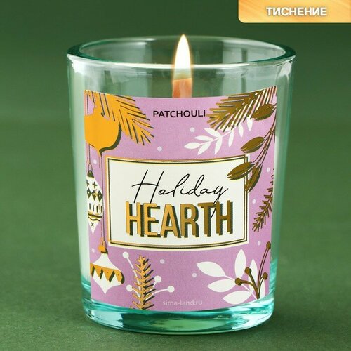 Новогодняя свеча в стакане с сюрпризом внутри «Hearth», аромат пачули