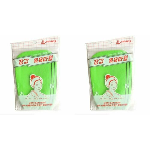 Sung Bo Cleamy Мочалка Viscose Glove Bath Towel, 2 шт. зеленый 2