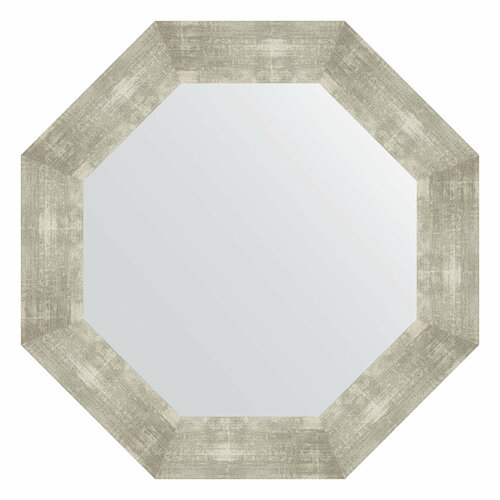 Зеркало настенное Octagon EVOFORM в багетной раме алюминий, 66,6х66,6 см, для гостиной, прихожей, кабинета, спальни и ванной комнаты, BY 3812