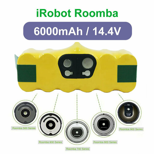 Аккумулятор для робота-пылесоса iRobot Roomba, 14,4V 6000 mAh Ni-MH Для Айробот Румба моделей 500, 510, 530, 540, 550, 560, 570, 580, 600, 700, R3
