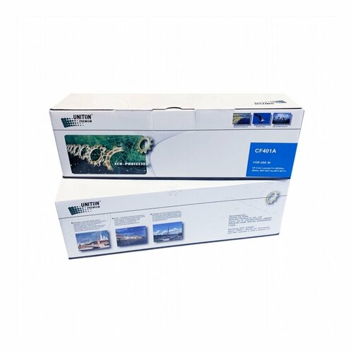 Картридж для HP Color LJ M252/ M277 CF401A (201A) син (1,4K) UNITON Premium GREEN LINE (Eco Protected)