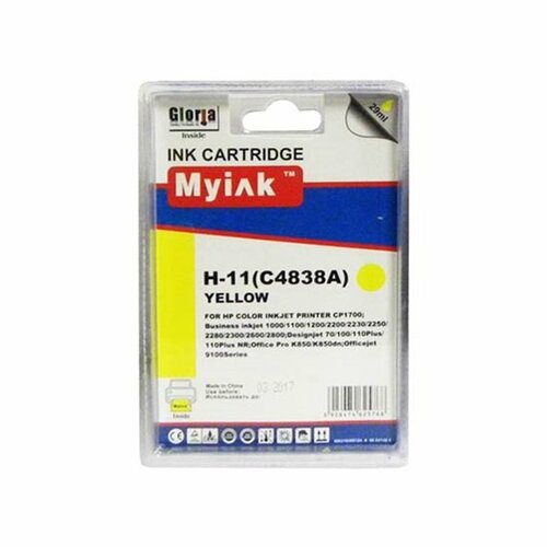 Картридж для ( 11) HP DJ 1700/2200/2230/2250 C4838A Yellow (29ml, Dye) MyInk