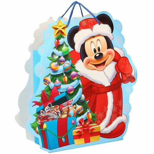 Disney Пакет ламинат вертикальный "С Новым годом", 23х27х11,5 см, Микки Маус