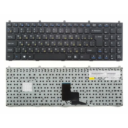 Клавиатура для ноутбука DNS 0125082, Русская, черная с рамкой