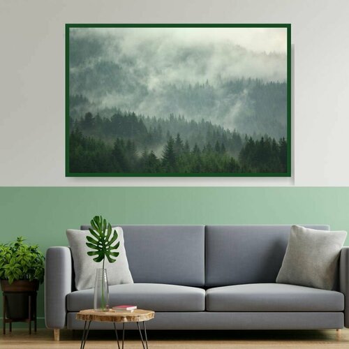 Постер Утренний туман в лесу 40х30 см в тубусе ПолиЦентр