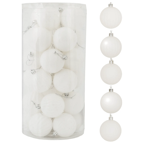 Набор ёлочных шаров 6 см цвет белый, 30 шт.