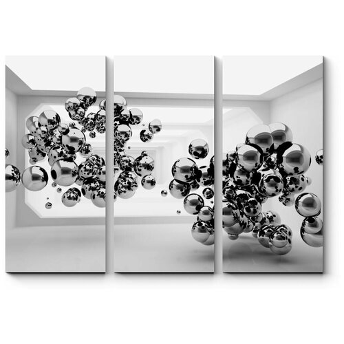 Модульная картина 3D сферы в футуристической комнате 160x115