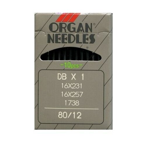Набор игл для промышленных швейных машин Organ Needles №80, 10 штук, арт. DBx1