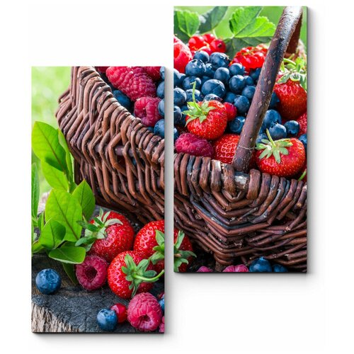 Модульная картина Корзинка с ягодами 80x100