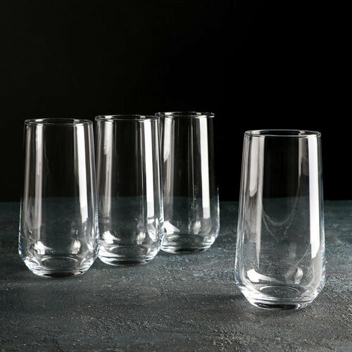 Набор стеклянных стаканов Allegra, 470 мл, 4 шт (комплект из 3 шт)