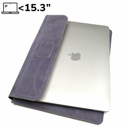 Кожаный Чехол J.Audmorr для ноутбука 14-15" (Macbook 15 Air), серый, Newport 15 Cloud