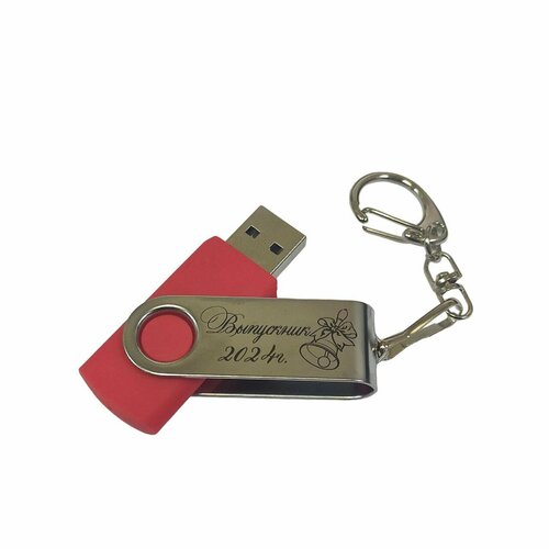 Подарочный USB-накопитель выпускник 2024 сувенирная флешка красная 16GB