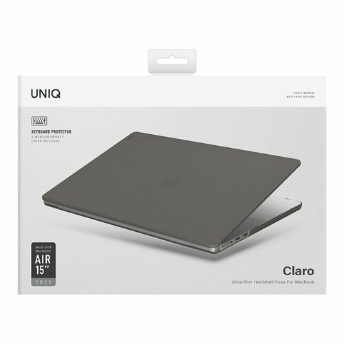 Uniq для Macbook Air 15 (2023) чехол HUSK Pro Claro, матовый серый
