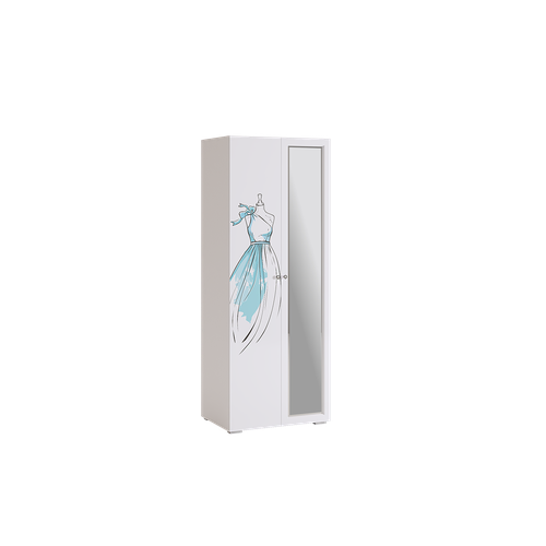 Шкаф для детской MEBELSON Гламур MDG-002, (ШхГхВ): 80х56х210 см, белый/белый глянец