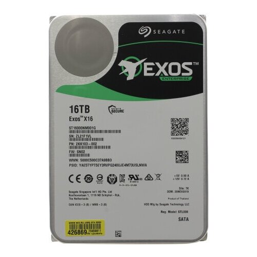 Жесткий диск Seagate 16Tb 7.2К 3.5" SATA III (SATA3 - 6Gb/s) ST16000NM01G