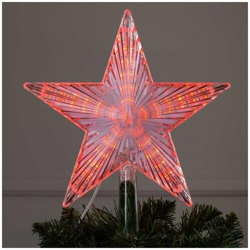 Фигура "Звезда белая ёлочная" 22Х22 см, пластик, 30 LED, провод 2 м, 240V красный 1354075