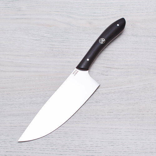 Нож туристический Кухонный Средний-2 95Х18 (кованая сталь) Полированный Черный граб Ножи Lemax (Лемакс)