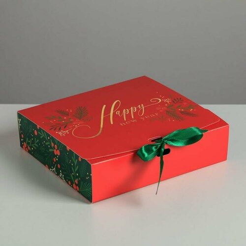 Складная коробка подарочная «С новым годом», 20 x 18 x 5 см (2 штуки)
