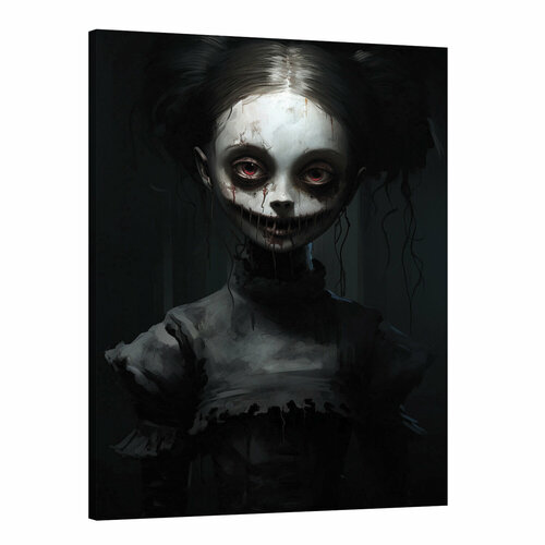 Интерьерная картина 50х70 "Кукла с демоническими чертами"