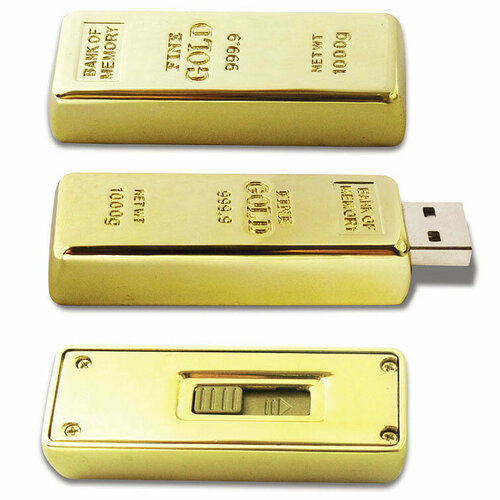 Набор Флешка USB-накопитель в виде слитка золота 4 Гб, 5 штук