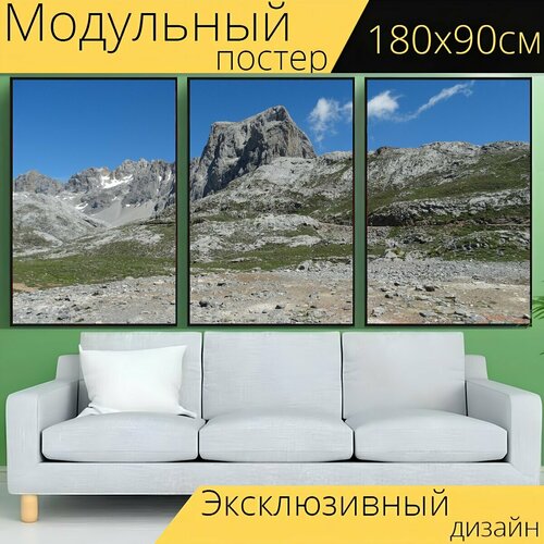 Модульный постер "Гора, горные породы, скалы" 180 x 90 см. для интерьера
