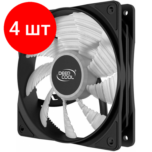 Комплект 4 штук, Вентилятор DEEPCOOL RF120B 120x120x25мм, LED Blue, 1300об/мин