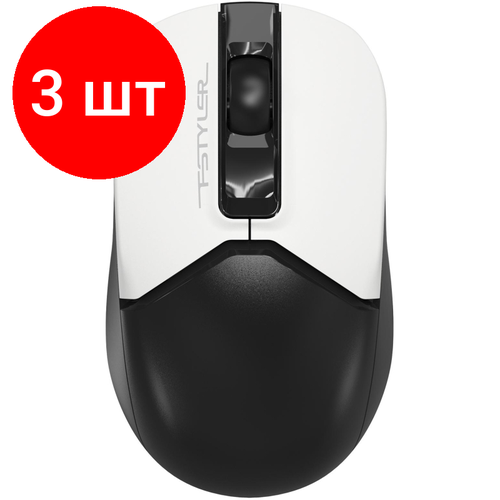 Комплект 3 штук, Мышь компьютерная A4Tech Fstyler (FG12 Panda) белый/черн оптич/1200dpi/3but