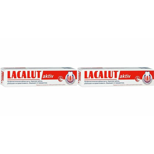 Lacalut Зубная паста Activ профилактическая от пародонтоза 75 мл, 2 уп.