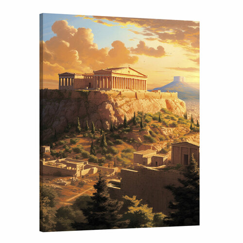 Интерьерная картина 50х70 "Греция: живописные перспективы"