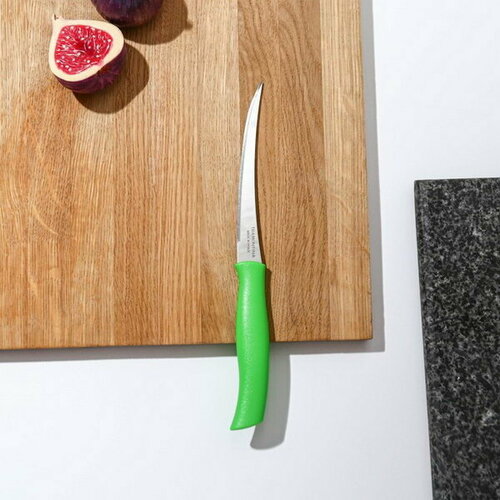Нож кухонный для помидоров/цитрусовых Athus, лезвие 12.5 см, сталь AISI 420, цвет зелёный