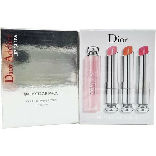 Подарочный набор помад бальзамов для губ DIOR Addict Backstage Pros Lip Glow - Color Reviver Trio (3шт)