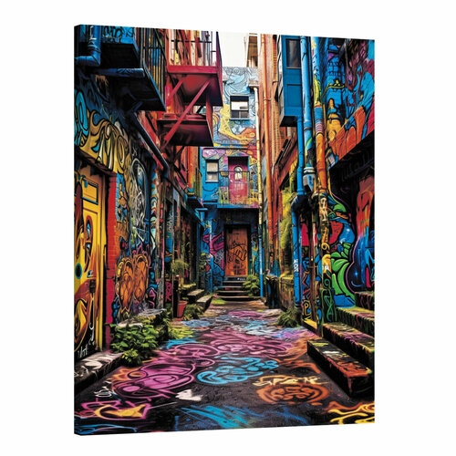 Интерьерная картина 50х70 "Граффити: гармония хаоса"