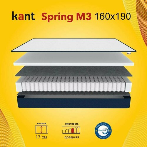 Матрас анатомический на кровать Kant Spring M3 160х190х17 Кант