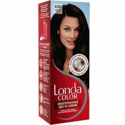 Londa Color Крем-краска стойкая 4/00 Темный шатен - 3 штуки