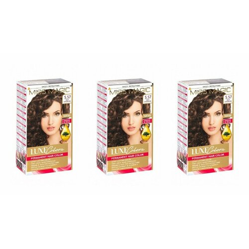 MISS MAGIC LUXE Colors Краска для волос, тон 5.57 Молочный шоколад, 108 мл, 3 упаковки /