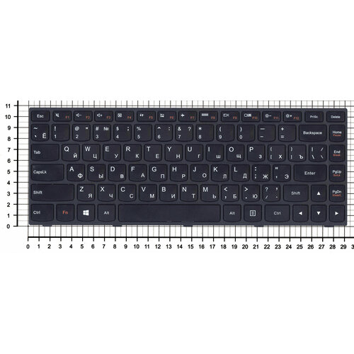 Клавиатура для ноутбука Lenovo SG-63660-XAA черная с черной рамкой без подсветки