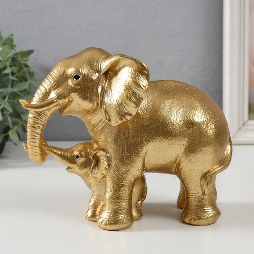 Сувенир полистоун "Слон со слоненком" 19х10,5х15,5 см 9936049