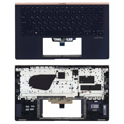 Клавиатура для ноутбука Asus ZenBook 14 UX434 топ-панель синяя