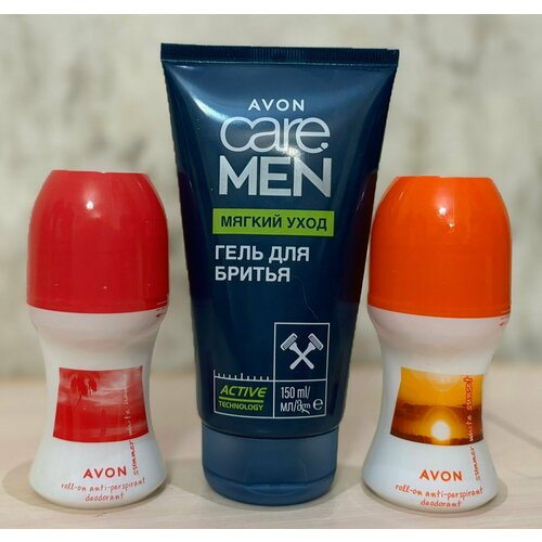 Набор Avon "Summer White Sunset Hawaii" 50+ гель для бритья CARE MEN мягкий уход150мл