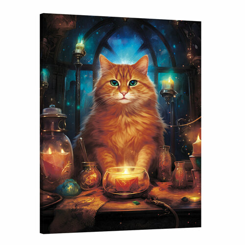 Интерьерная картина 50х70 "Кот и его скрытые способности"