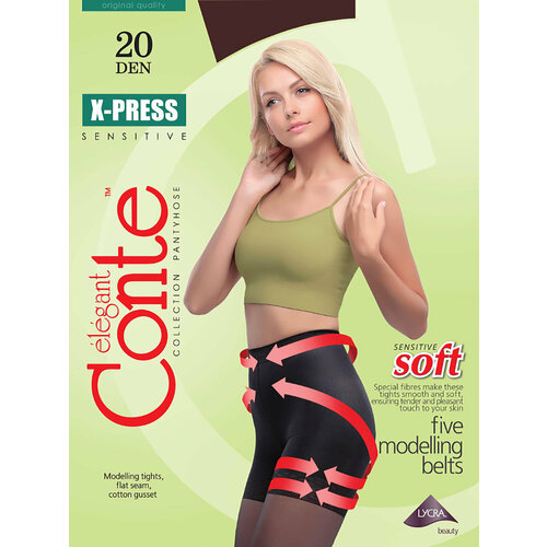 Колготки Conte elegant X-Press, 20 den, размер 5XL, черный