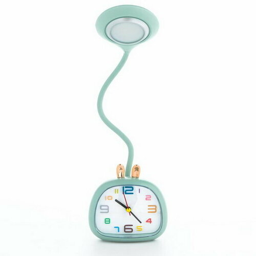 Часы - будильник с подсветкой "Зайчик" детские, циферблат 10 x 7.5 см, на батарейках АА