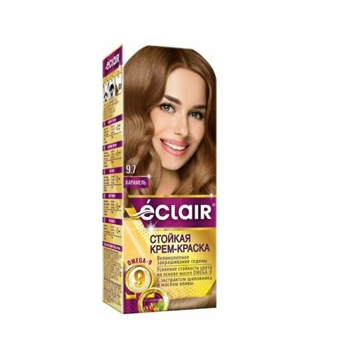 ECLAIR Стойкая крем-краска для волос OMEGA-9, 9.7 карамель