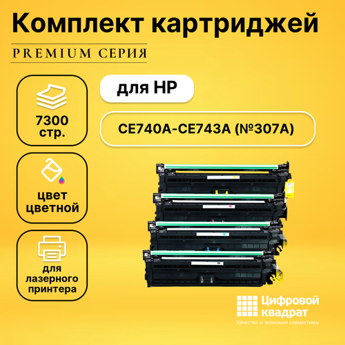 Набор картриджей DS CE740A-CE743A HP 307A совместимый