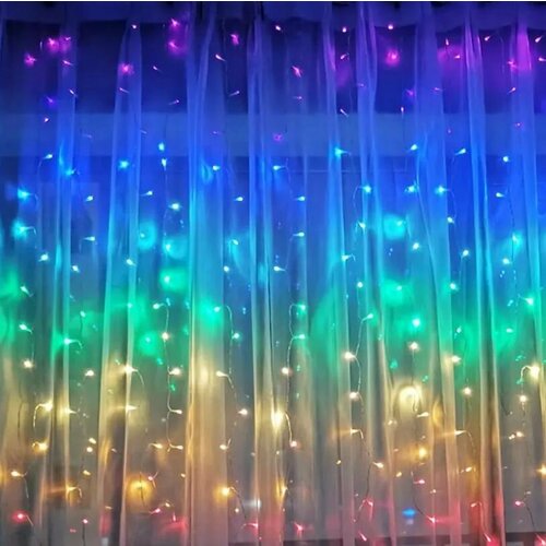 Светодиодная штора-гирлянда "Разноцветный свет", 150х150 см
