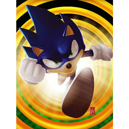 Плакат, постер на холсте Sonic the Hedgehog/Соник в кино/игровые/игра/компьютерные герои персонажи. Размер 30 х 42 см
