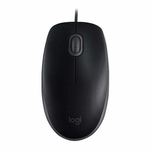 Мышь Logitech M110 Silent Mid Gray черная с серым, оптическая, бесшумная, 1000dpi, USB 1.8м