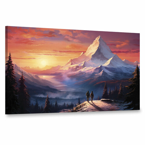Интерьерная картина 100х60 "Любовь на вершине горы"