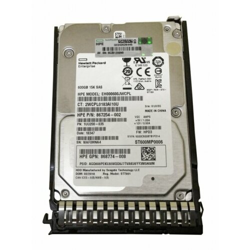 Жесткий диск HP 870757-B21 600Gb 15000 SAS 2,5" HDD